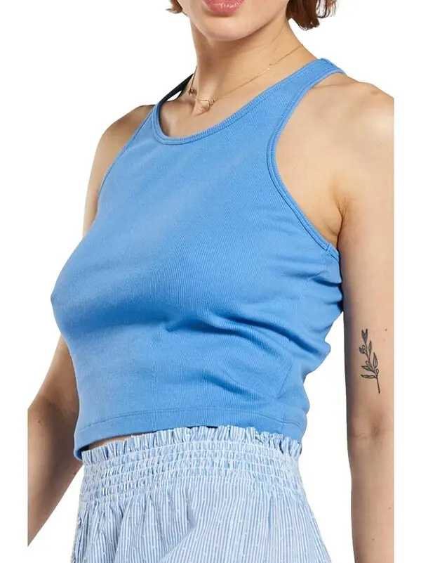 PEACHAUS Teasel Ribbed Tank - Mountain Blue