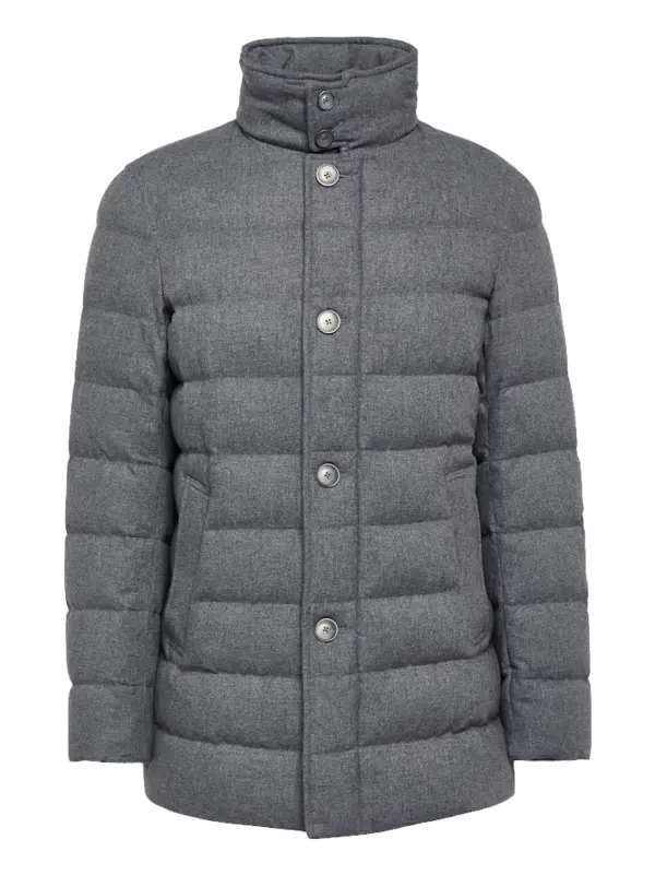 Herno Cashmere-blend Puffer Jacket - Grey