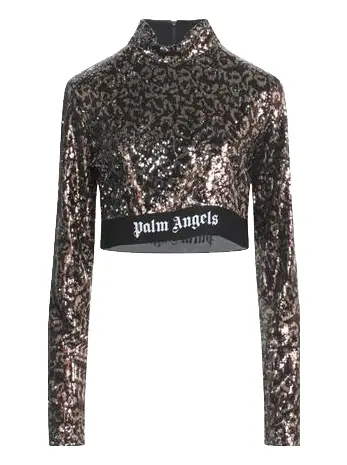Palm Angels Cropped Leopard-print Top - Black