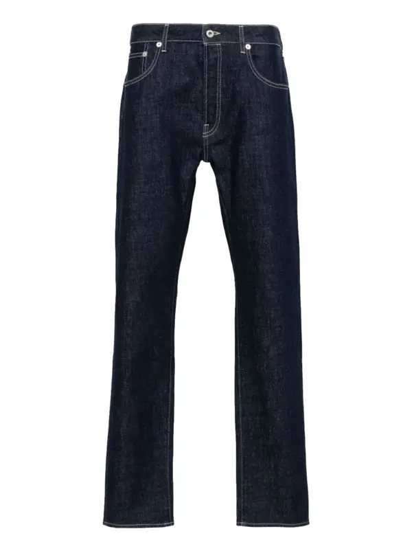 Kenzo Logo-patch Tapered Jeans - Blue