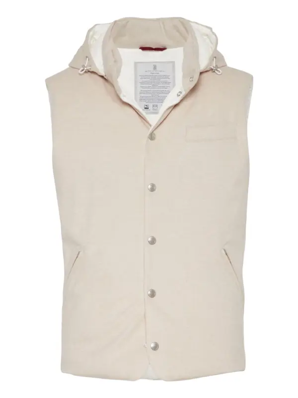 Brunello Cucinelli Padded Hooded Wool Gilet - Neutrals