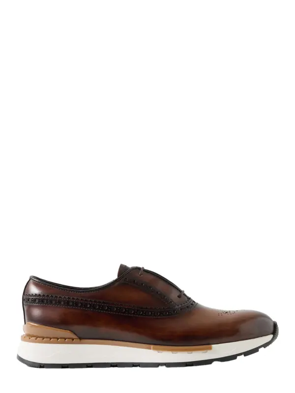 Berluti Fast Track Venezia Leather Sneakers - Brown