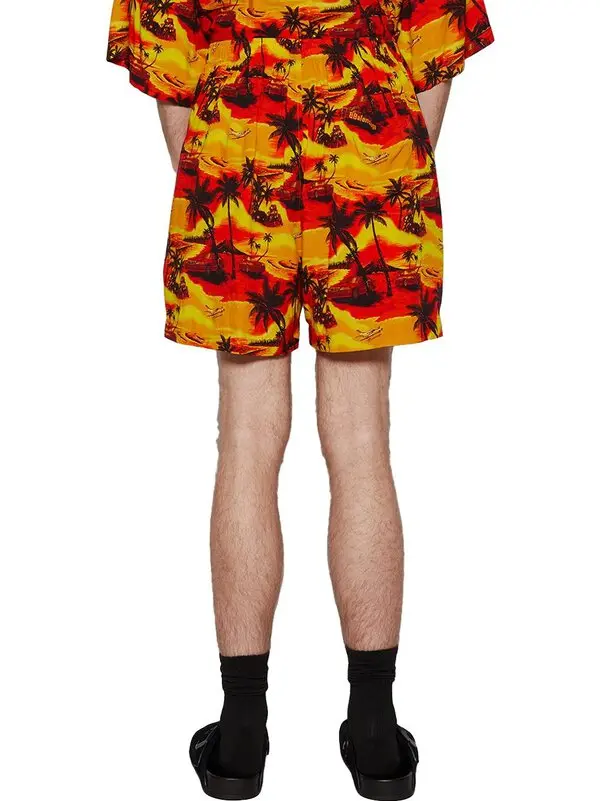 Balenciaga Hawaiian Pyjama Shorts - Orange