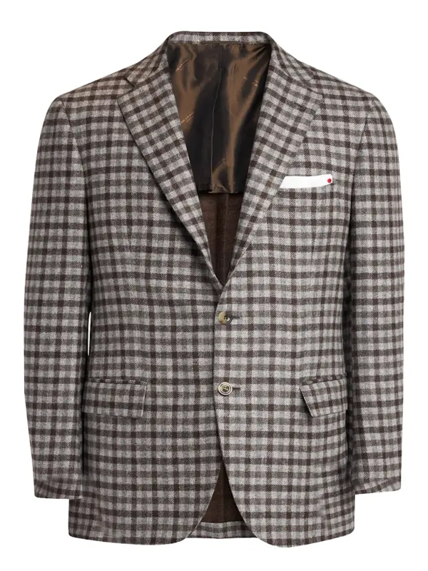 Kiton Cashmere-wool Check Sport Coat - Gry