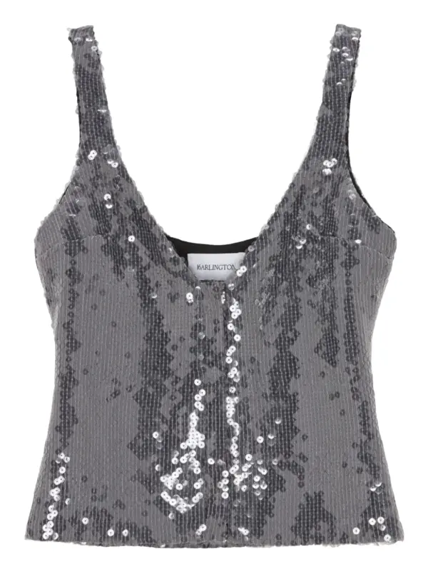 16Arlington Devereau Sequin-embellished Top - Silver