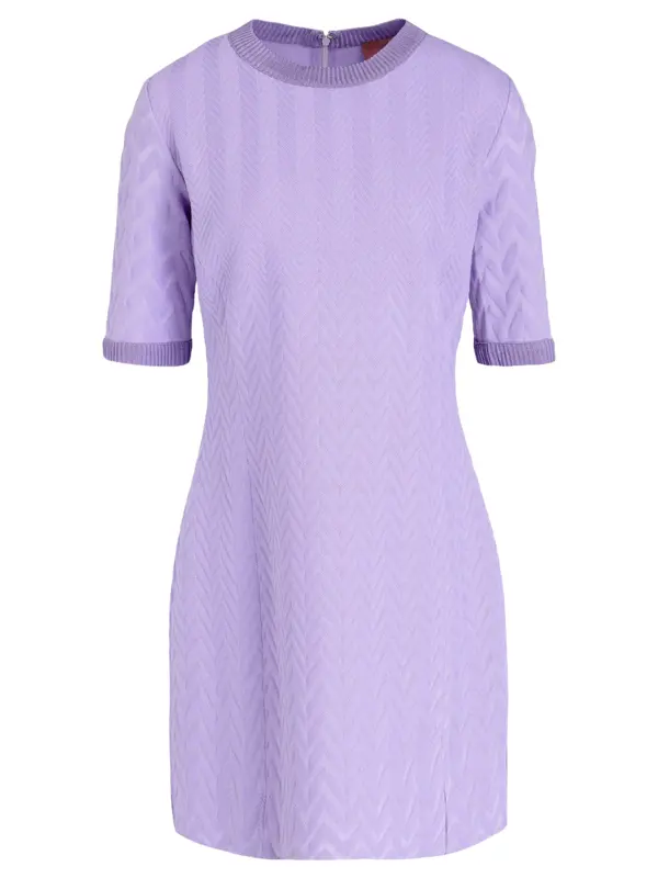 Missoni Jacquard-knit Cotton-blend Mini Dress - Lavender