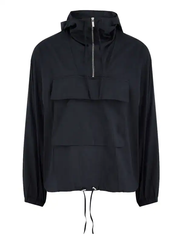 Helmut Lang Hooded Cotton-blend Jacket - Navy