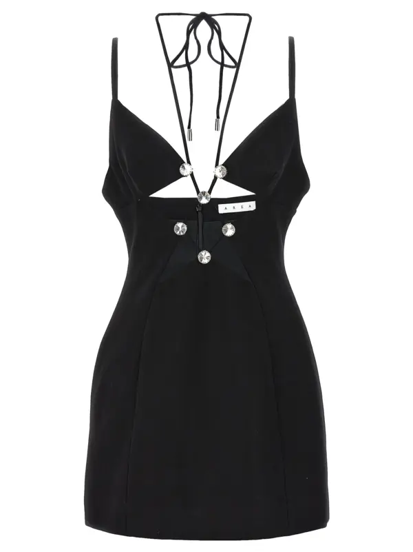 AREA Star Cut Out Dress - Black