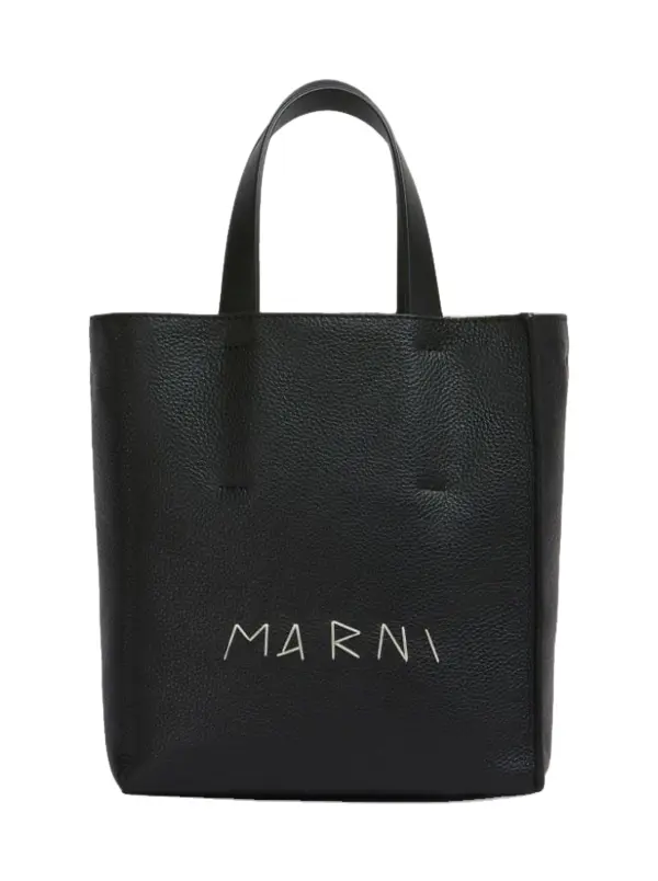 Marni Mini Museo Leather Tote Bag - Black