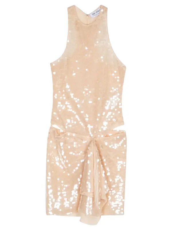 Attico Sequin-embellished Mini Dress - Neutrals