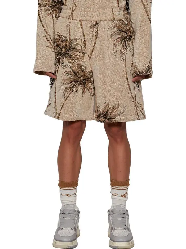 Amiri Palm Tapestry Short - Beige