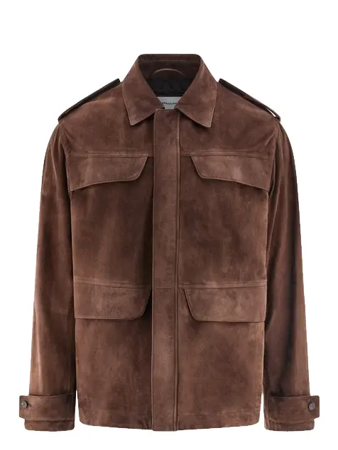 FERRAGAMO Suede Saharan Jacket - Red