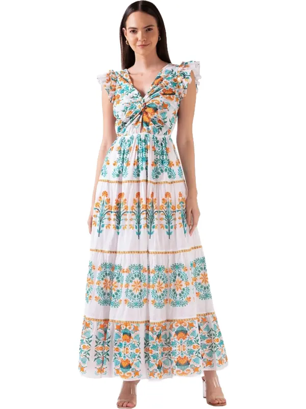 CELINA MOON Flavian Maxi Dress - Red