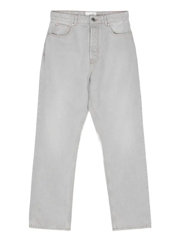 Ami Logo-patch Tapered Jeans - Grey