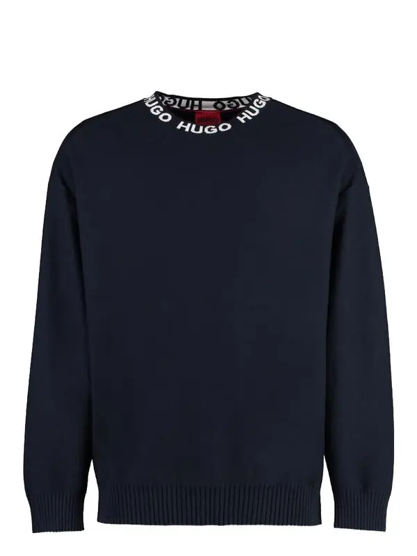 Hugo Boss Cotton Crew-neck Sweater - Blue
