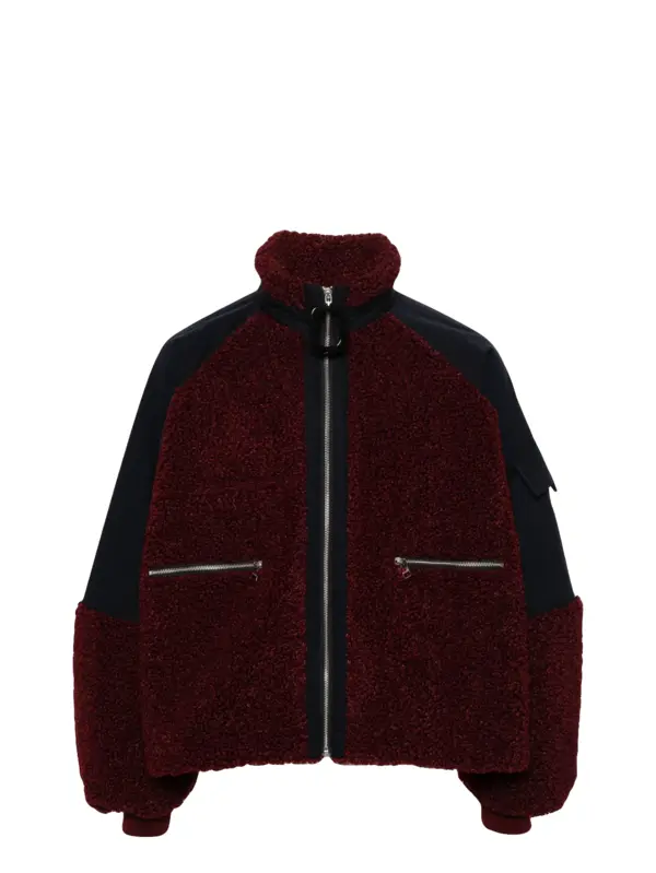 JW Anderson Colour-block Fleece Bomber Jacket - Red