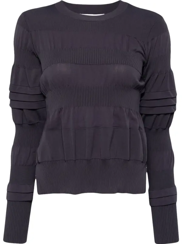 ENFOLD Ribbed Crew-neck Jumper - Grey