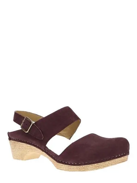 Dansko Lucia Slingback Platform Pump - Fig Milled Nubuck