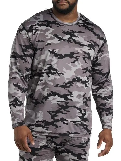 HARBOR BAY BY DXL Big & Tall Colder Weather Level 2 Performance Thermal T-shirt - Midnight Stealth