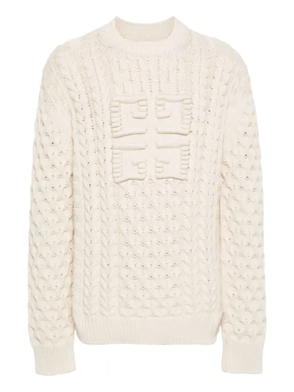 Givenchy Logo Cotton Crewneck Sweater - Beige