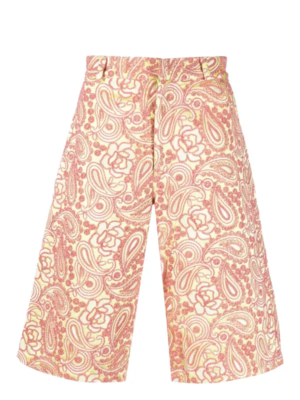 BLUEMARBLE Embroidered Knee-length Shorts - Red