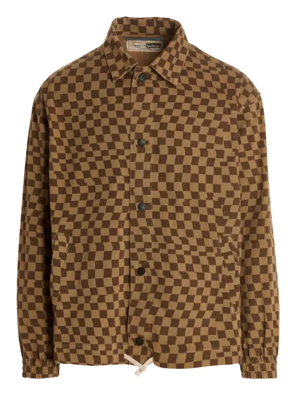 INCOTEX RED X FACETASM Check Print Overshirt - Beige