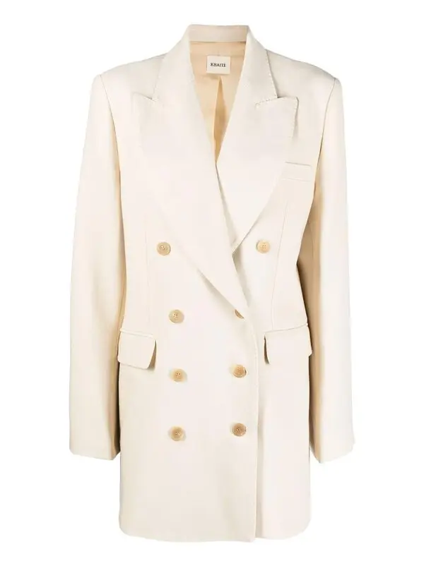 Khaite Double-breasted Wool-blend Blazer - Black