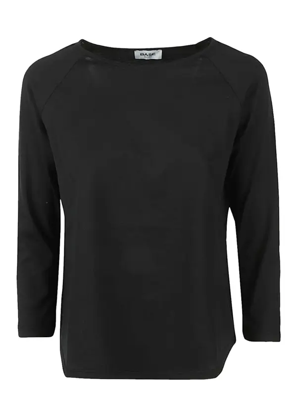 BASE Cotton Crewneck Sweater - Black