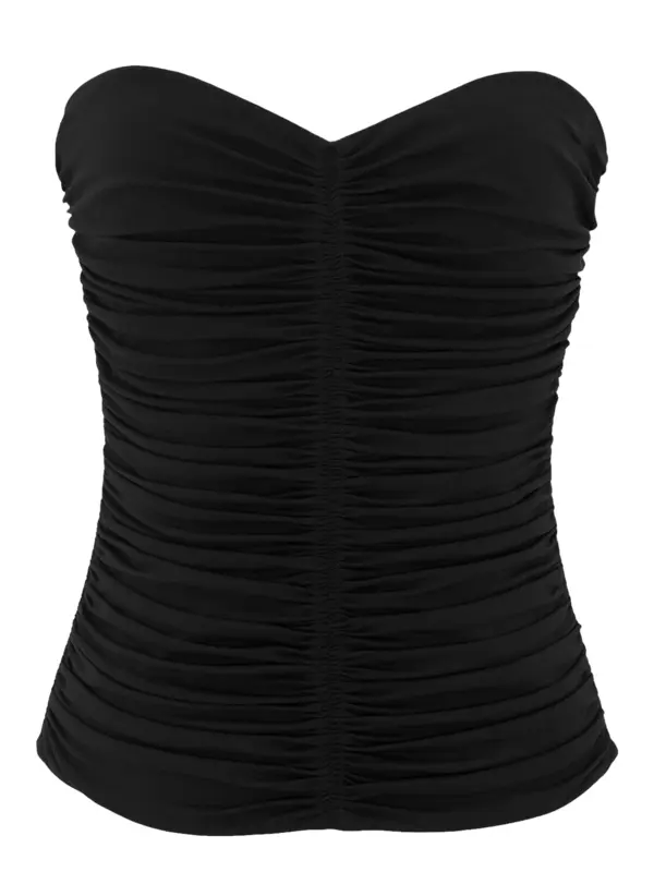 Saint Laurent Strapless Draped Top - Black