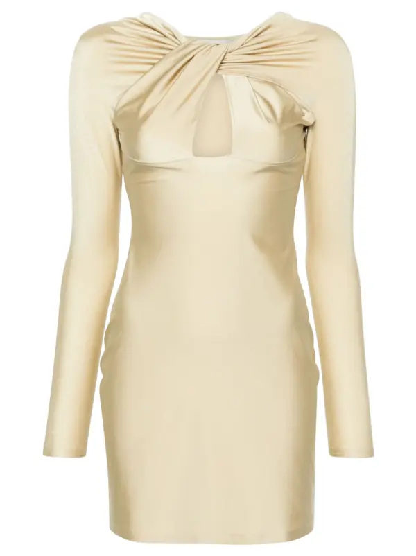 Coperni Twisted Cut-out Mini Dress - Beige
