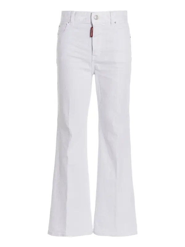 Dsquared2 Super Flared Cropped Jeans - White