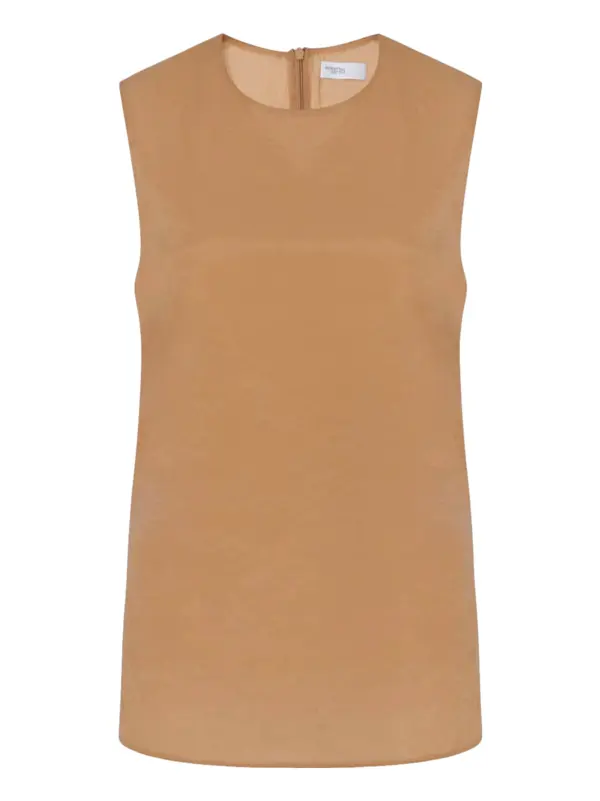 Rosetta Getty Crew-neck Sleeveless Tank Top - Brown