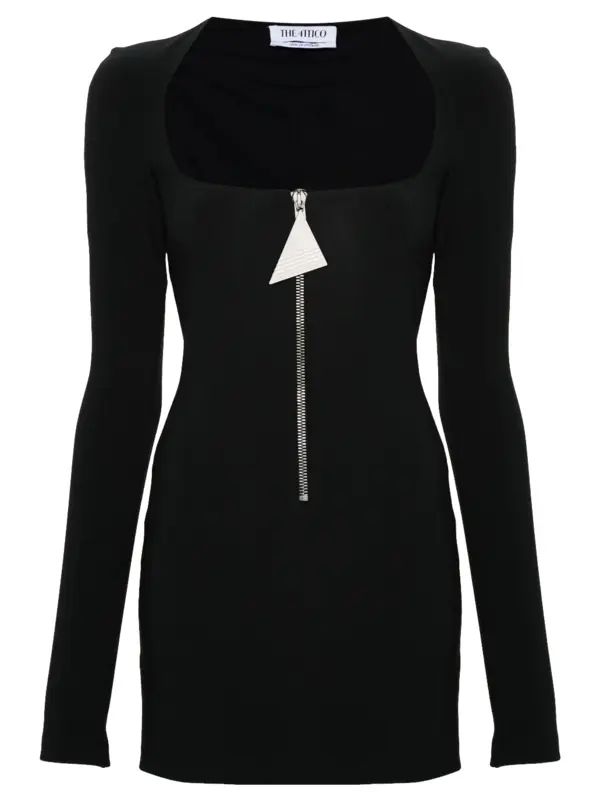 Attico Scoop-neck Mini Dress - Black