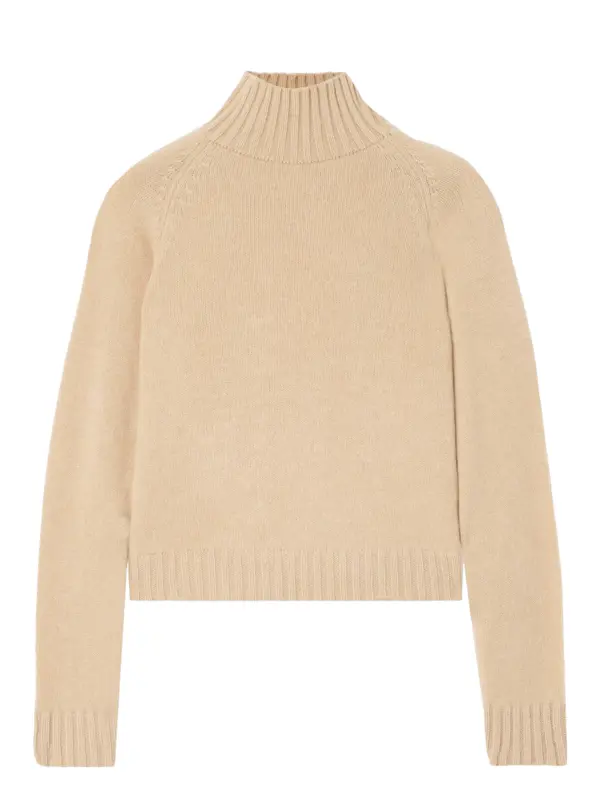 THE ELDER STATESMAN Cashmere Turtleneck Sweater - Brown
