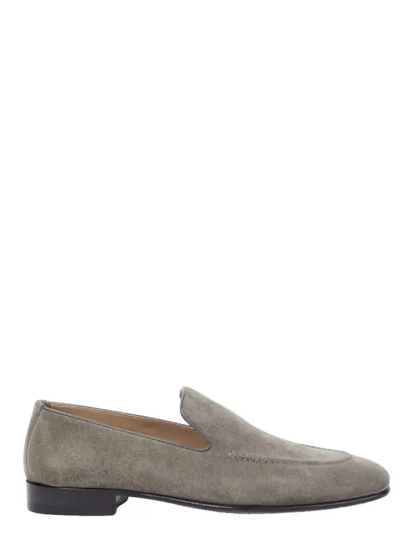 Manolo Blahnik Truro Suede Loafers - Grey
