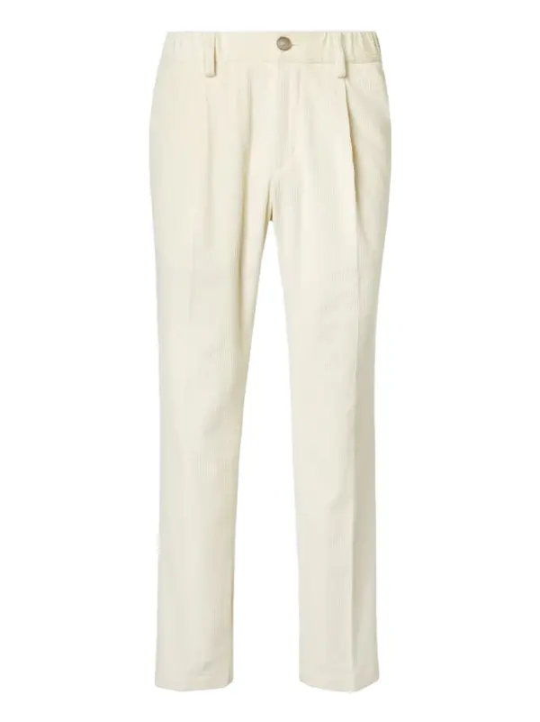 Herno Cotton And Cashmere Velvet Slim Pants - White