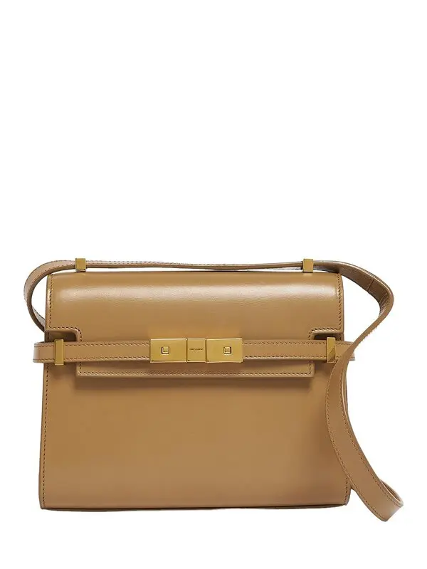 Saint Laurent Manhattan Mini Calfskin Shoulder Bag - Natural Tan