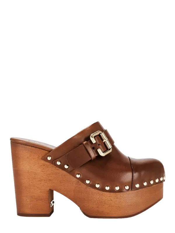 Chloé Jeanette Clog Sandal - Ginger Brown
