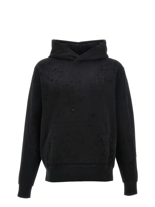 Amiri Shotgun Cotton Hoodie - Black