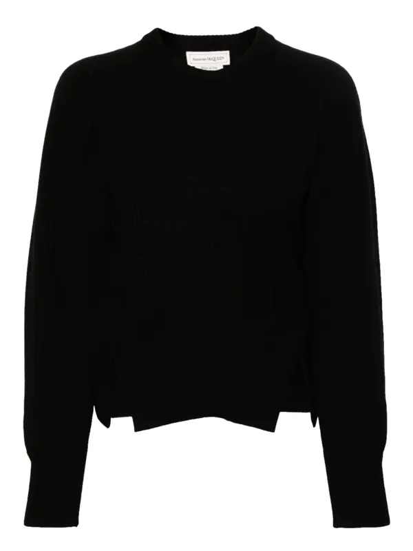 Alexander McQueen Corset-style Ribbed Jumper - Black