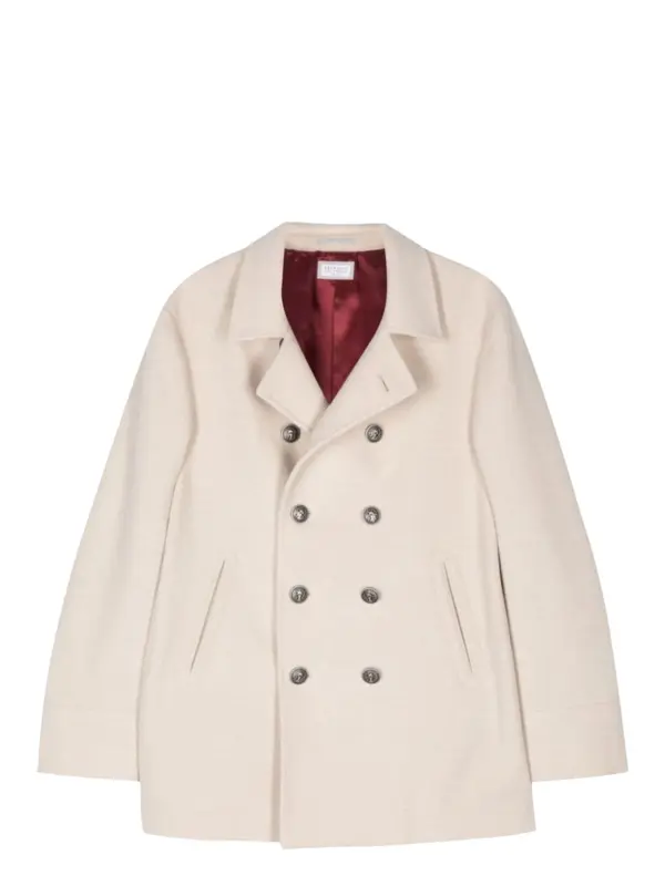 Brunello Cucinelli Double-breasted Cashmere Jacket - Neutrals