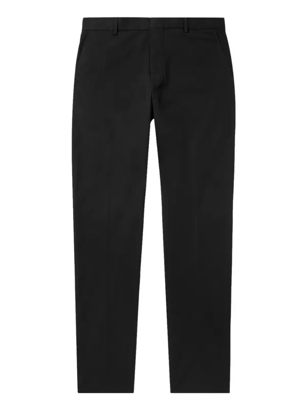 Zegna Straight-leg Garmet-dyed Stretch-cotton Twill Chinos - Black