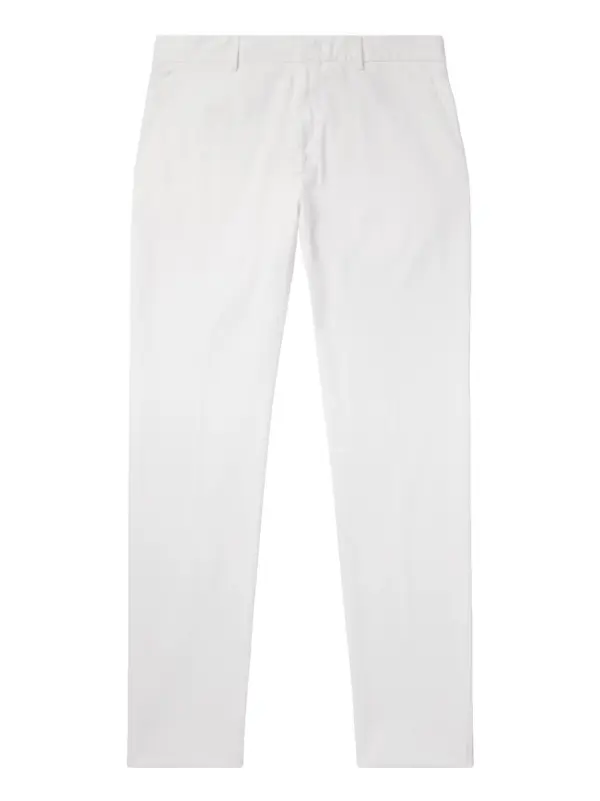 Zegna Straight-leg Garment-dyed Stretch-cotton Twill Chinos - White