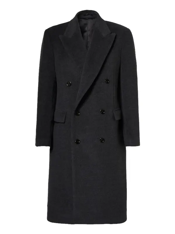 LARDINI Double-breasted Virgin Wool Overcoat - Grey
