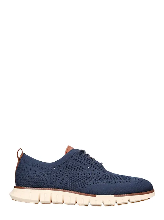 Cole Haan Zerøgrand Wingtip Stitchlite Knitted Oxford Shoes - Navy