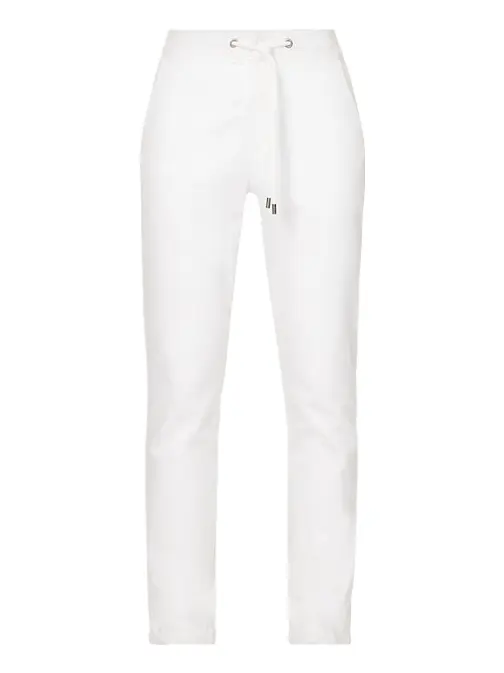 Paige Slim-fit Stretch-woven Trousers With Drawstring Waistband - Atlantic Frost