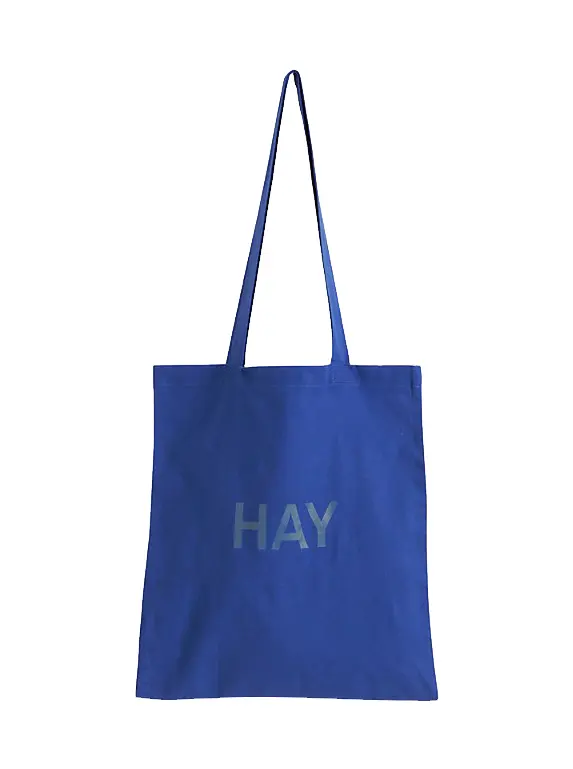 HAY Logo-print Cotton Tote Bag - Ultra Marine