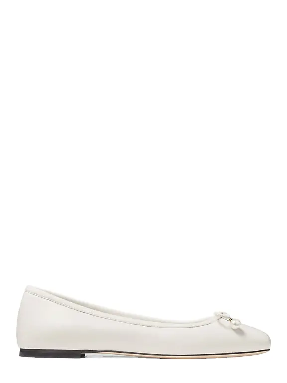 JIMMY CHOO Elme Bow-embellished Ballet Flats - Latte