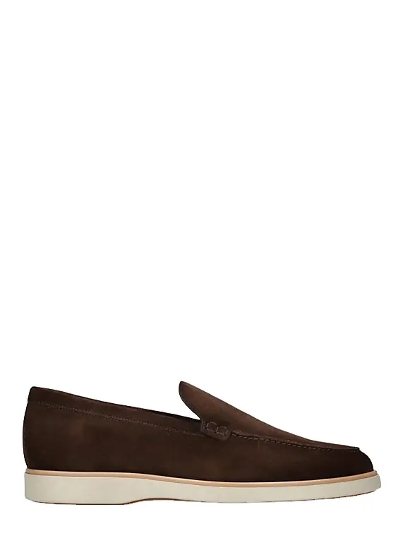 Magnanni Paraiso Tonal-stitching Suede Loafers - Dark Brown