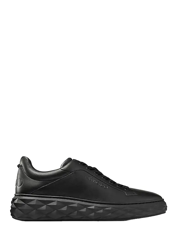 JIMMY CHOO Diamond Maxi Leather Low-top Trainers - V Black/black